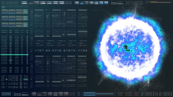Futuristic HUD Nuclear Fusion Energy Simulator, Motion Graphics | VideoHive