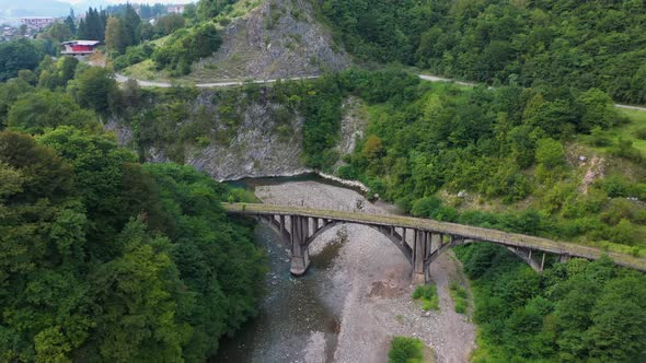 Old Miners' Railway Bridge in the Mountains and Forests, Stock Footage