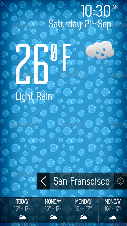 Weather Application, Web Elements | GraphicRiver