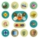Infographic Inside Colorful Circles. Flat Icon Set, Vectors | GraphicRiver