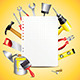 Construction Tools with Blank Paper, Vectors | GraphicRiver