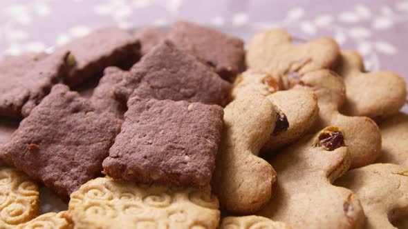 Homemade shortbread cookies. Close-up 4K., Stock Footage | VideoHive