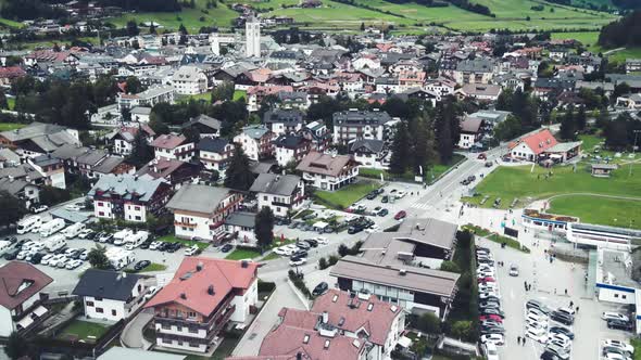 Aerial View of Innichen in Summer Season San Candido Skyline Italy ...