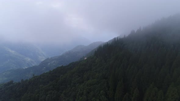 Rumtek Monastery area in Sikkim India seen from the sky, Stock Footage