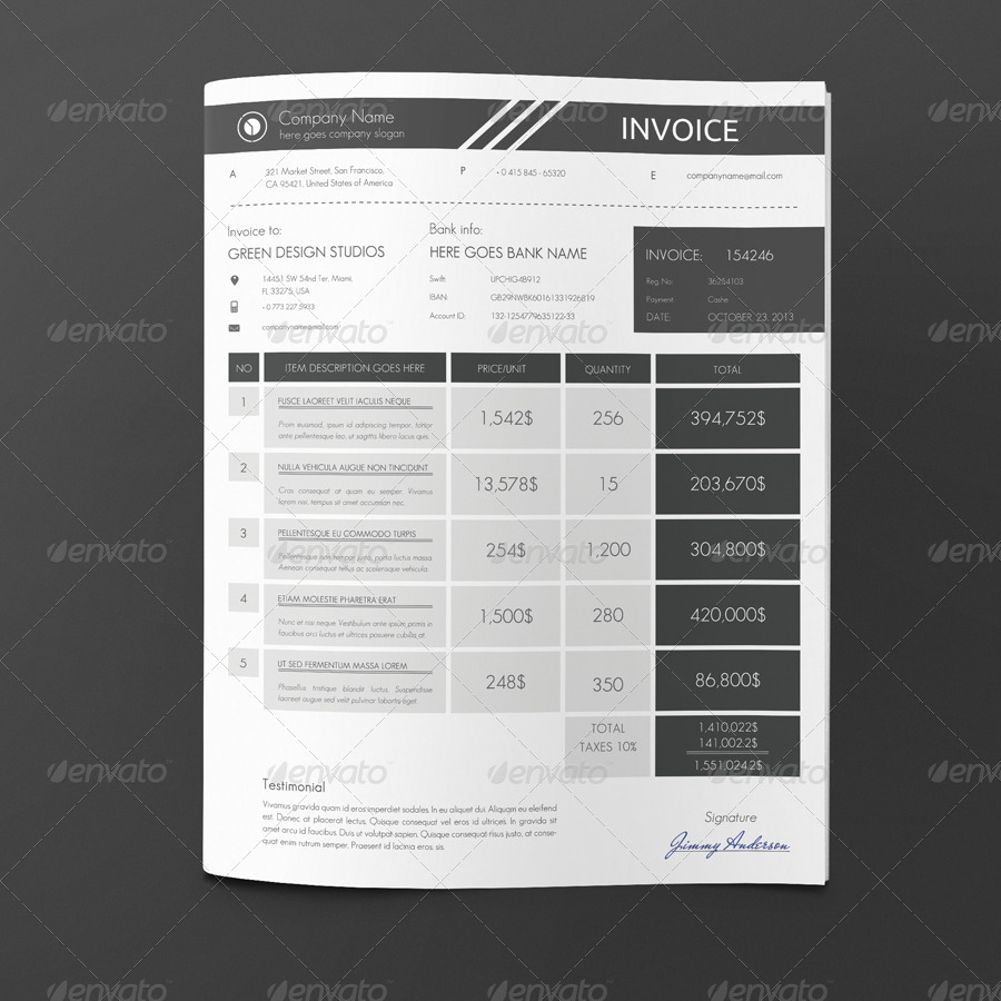 Invoice, Print Templates | GraphicRiver