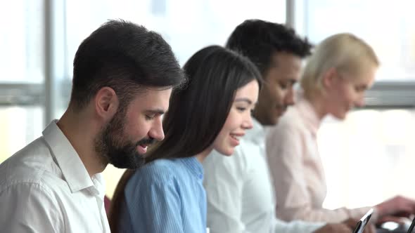 Smart Young Programmer with Beard Working in Office., Stock Footage