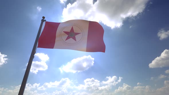 Birmingham City Flag (Alabama) on a Flagpole V4 - 4K, Motion Graphics