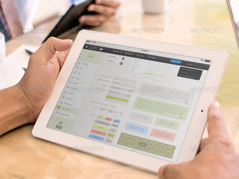 Tablet App. Wisp - Admin Panel, Web Elements | GraphicRiver