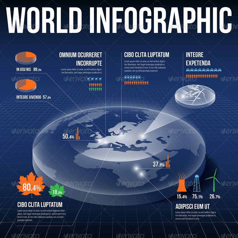 Vector Globe Infographic, Infographics | GraphicRiver