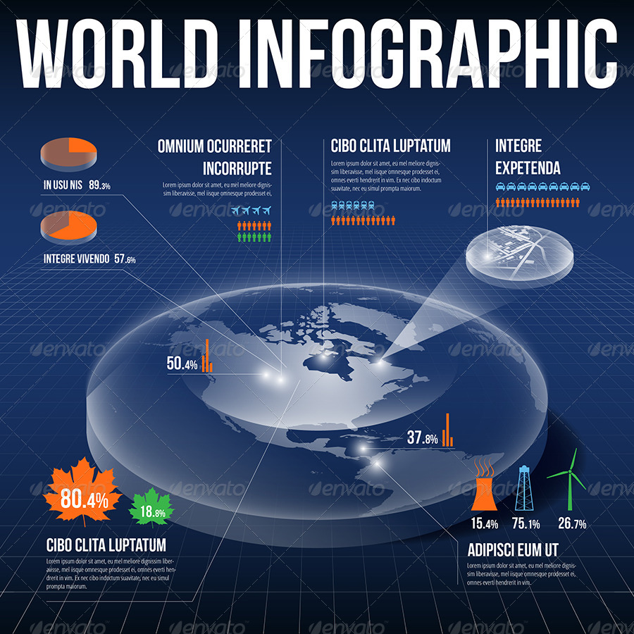 Vector Globe Infographic, Infographics | GraphicRiver
