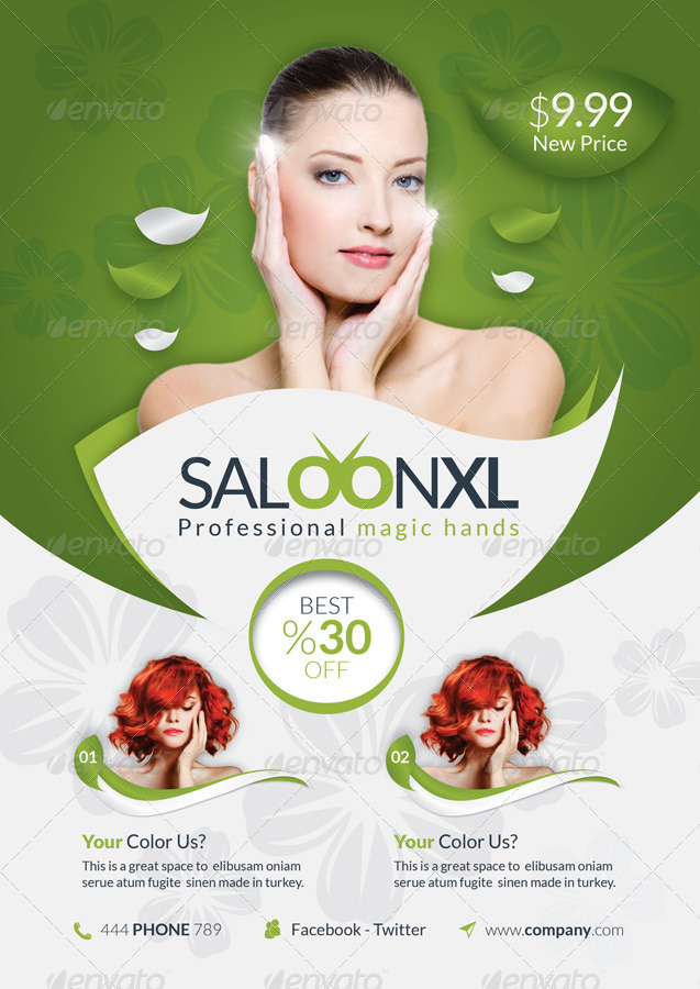 Beauty Saloon Flyer Template, Print Templates | GraphicRiver