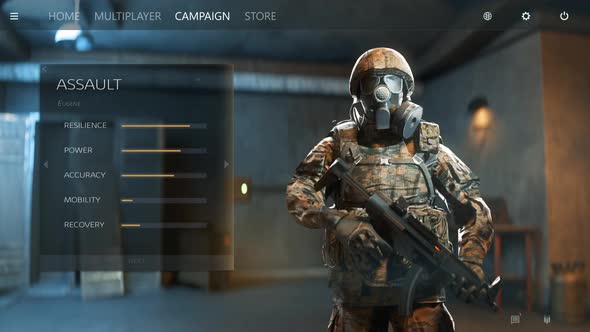 Selecting an assault soldier and loading a campaign mission in a ...