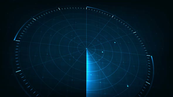 Digital blue radar concept., Motion Graphics | VideoHive