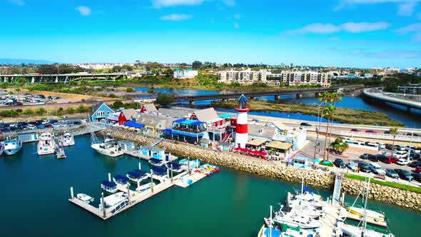 Oceanside Harbor Village Boat Docks, Stock Footage | VideoHive