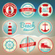 Vector Vintage Beach Labels and Badges, Vectors | GraphicRiver