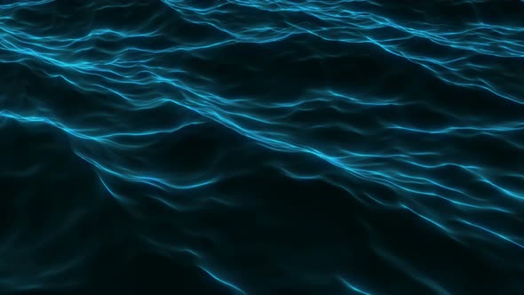 Blue Neon Water Wave Fresh Nature Sea Surface Ocean Liquid, Motion Graphics