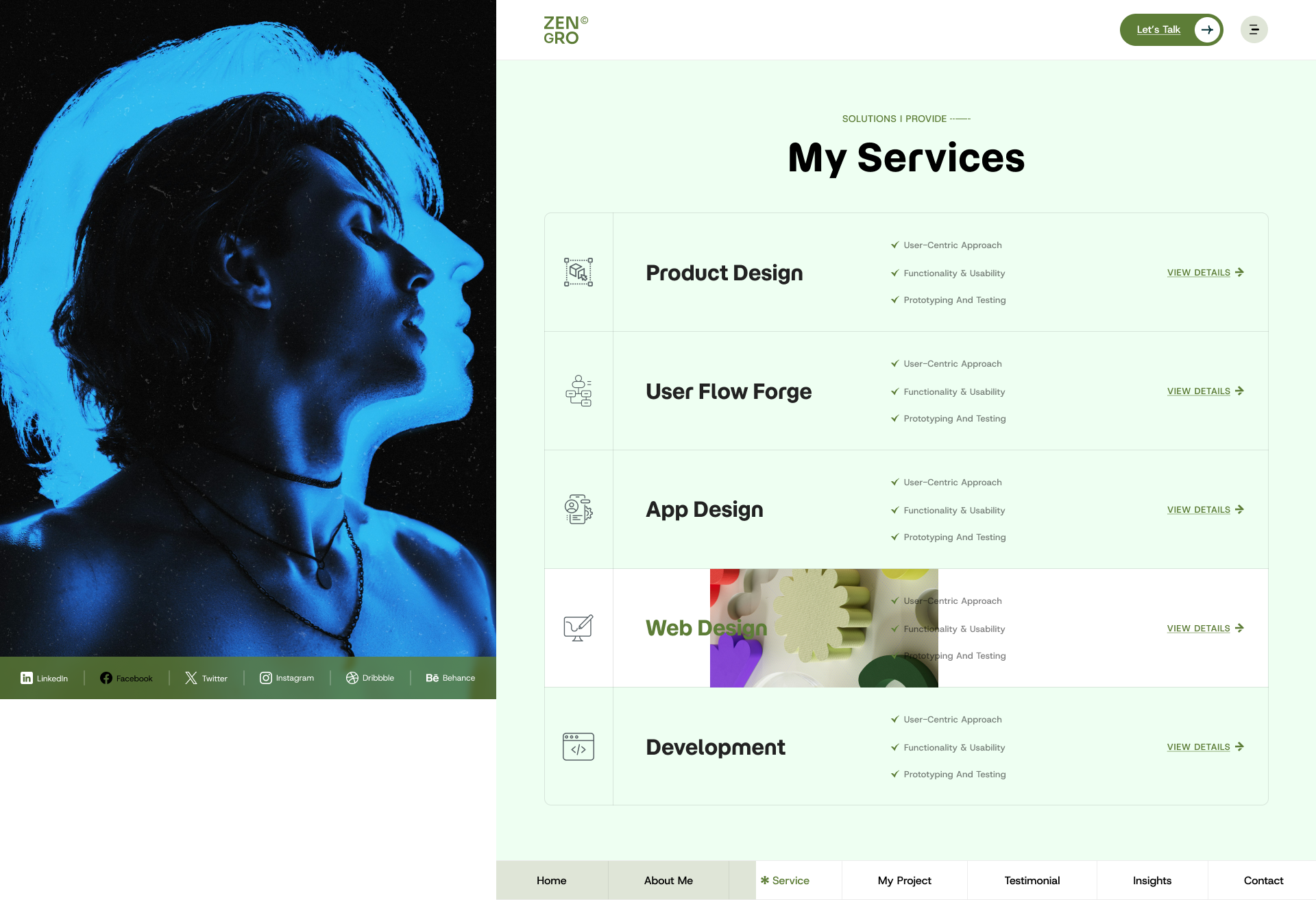Zengro - Creative Personal Portfolio Figma Template by Theme-Blust