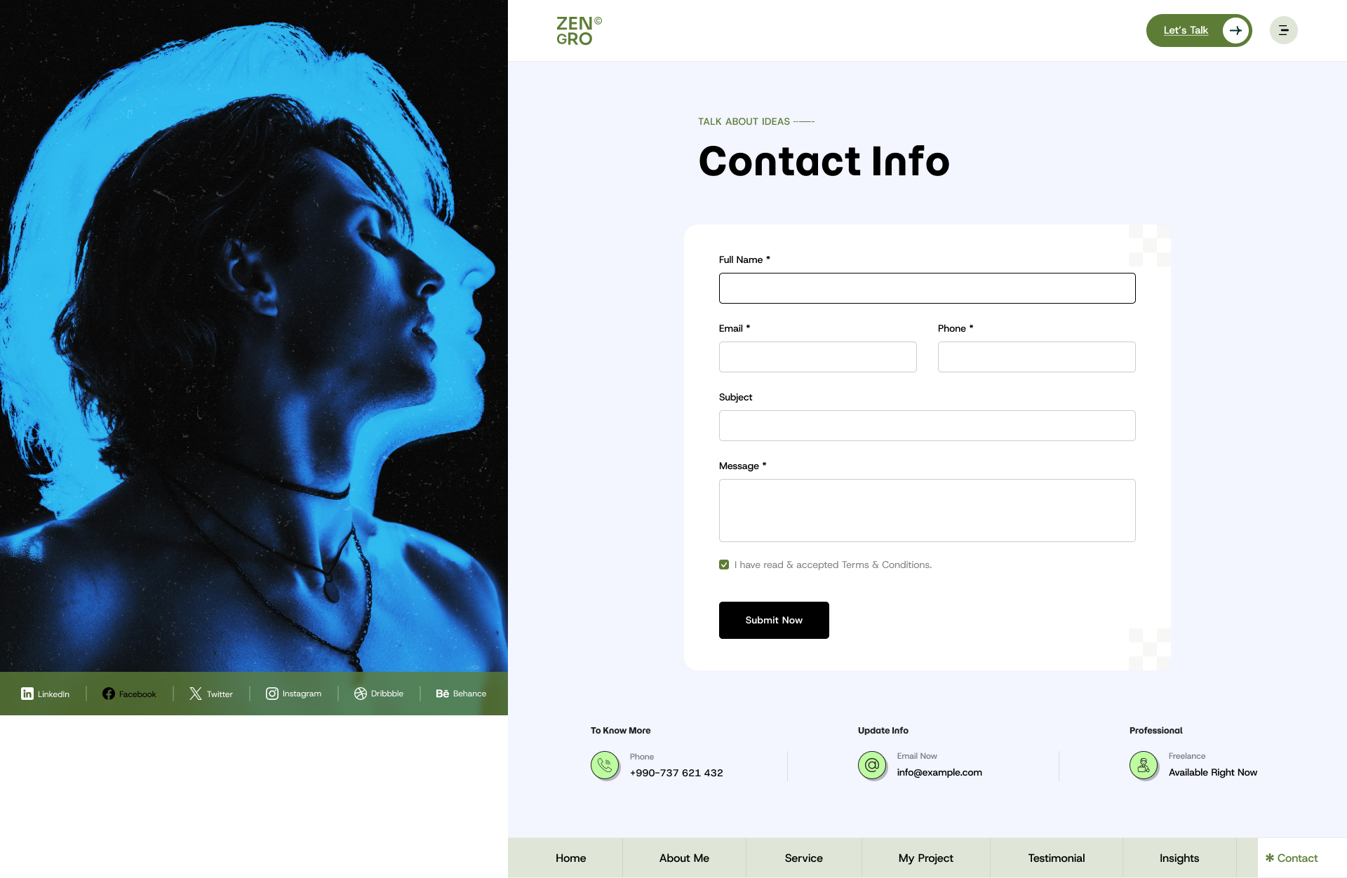 Zengro - Creative Personal Portfolio Figma Template by Theme-Blust