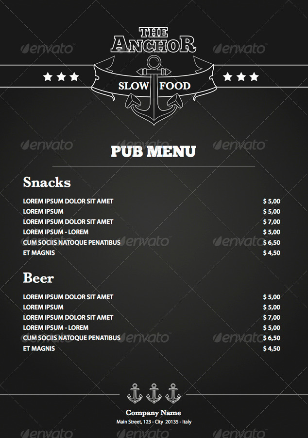 Restaurant & Pub Menu, Print Templates | GraphicRiver