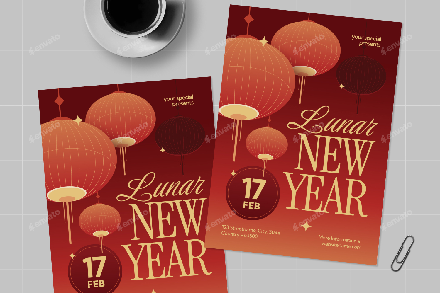 Lunar New Year - Flyer, Print Templates | GraphicRiver