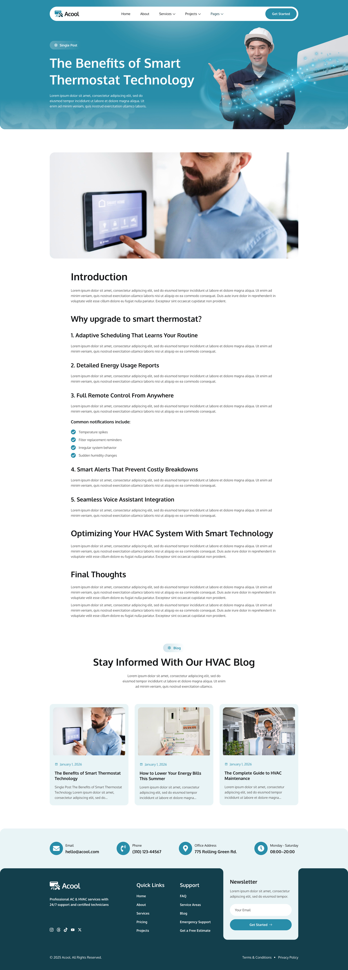 Acool – Air Conditioner & HVAC Repair Service Elementor Template Kit by ...