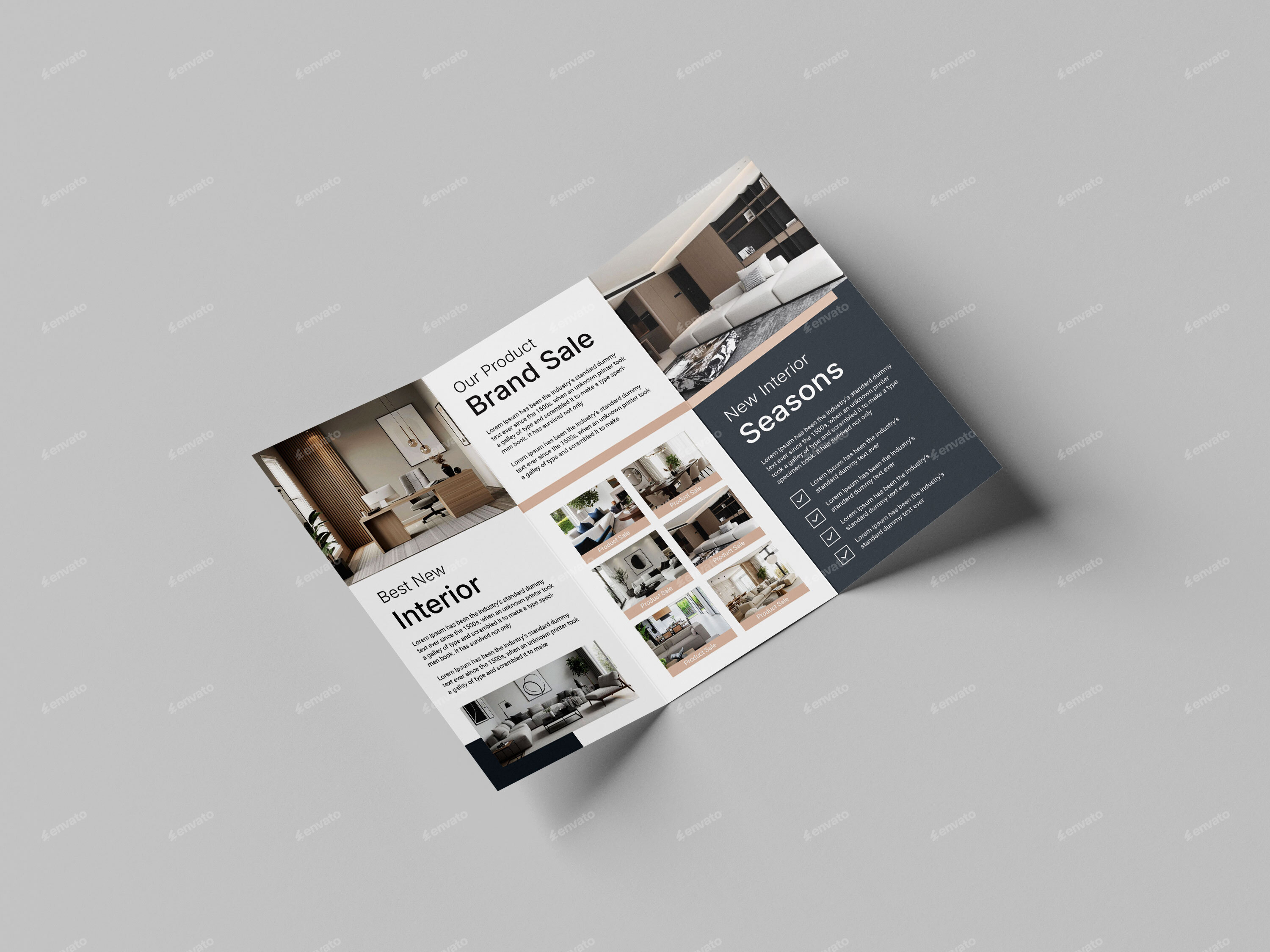 Modern Interior Design Trifold Brochure, Print Templates | GraphicRiver