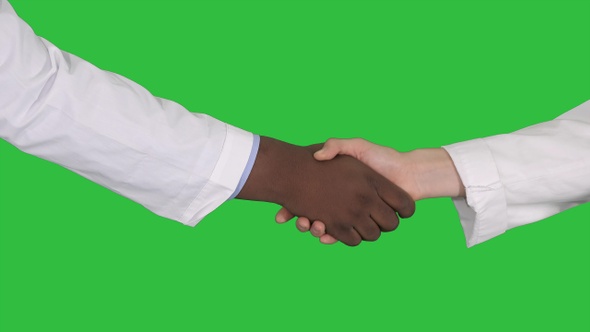 Medical handshake on a Green Screen, Chroma Key., Stock Footage | VideoHive