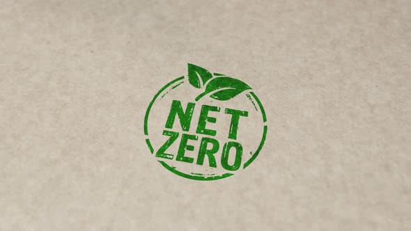 Net zero and eco friendly symbol stamp and stamping, Motion Graphics