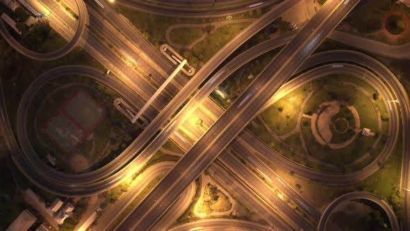 4K : Aerial hyperlapse drone shot of fast moving Highway road., Stock ...