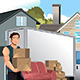Moving Men with Truck and Boxes, Vectors | GraphicRiver
