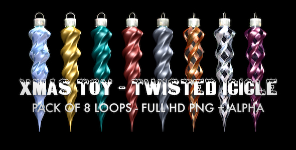 Xmas Toy - Twisted Icicle - Pack of 8 Loops , Motion Graphics | VideoHive