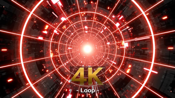 Red Light Grid Tunnel, Motion Graphics | VideoHive