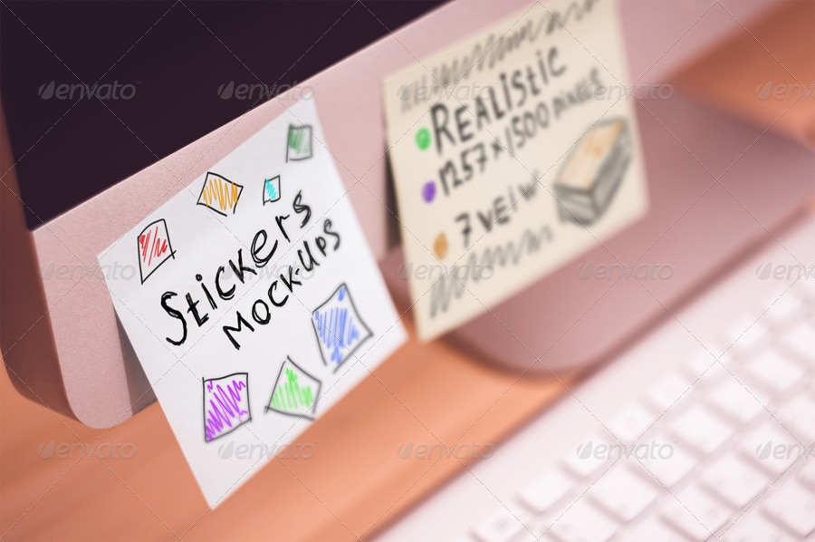Stickers Mock-Ups, Graphics | GraphicRiver