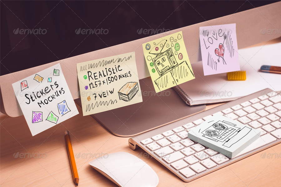 Stickers Mock-Ups, Graphics | GraphicRiver
