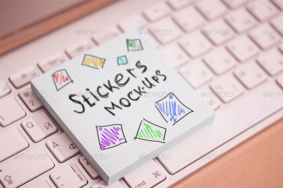 Stickers Mock-Ups, Graphics | GraphicRiver