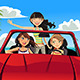 Friends in a Car, Vectors | GraphicRiver