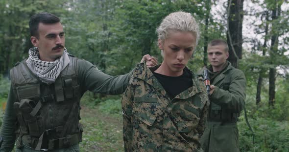 Terrorist Captured Female Hostage Soldier, Stock Footage | VideoHive