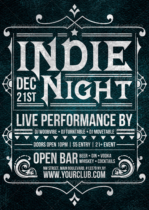 Indie Night - Flyer [Vol.16], Print Templates | GraphicRiver