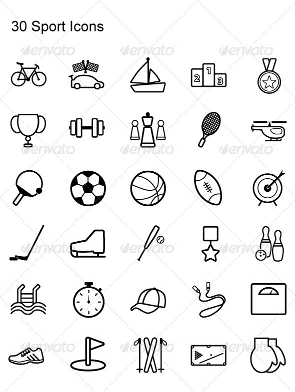 Set of 430 Vector Icons - Black Line, Icons | GraphicRiver