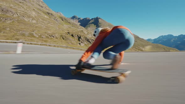 Cinematic downhill longboard session, Stock Footage | VideoHive