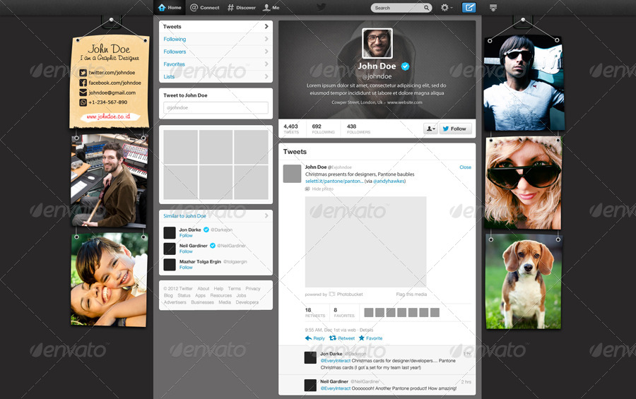 Twitter Background Designs, Web Elements | GraphicRiver