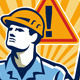 Contractor Construction Worker Caution Sign Retro, Vectors | GraphicRiver