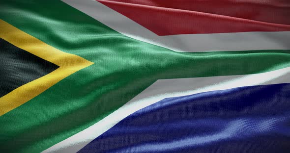 South Africa waving national flag looped animation, Motion Graphics