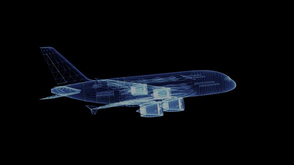 Hologram of a Large Passenger Aircraft, Motion Graphics | VideoHive