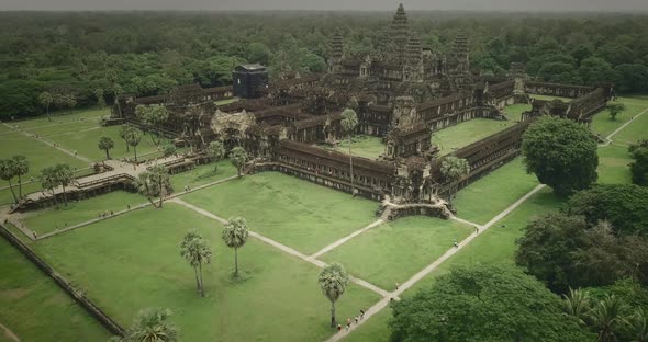 A revealing shot of angkor wat from above, Stock Footage | VideoHive