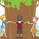 Kids Hugging Tree, Vectors | GraphicRiver