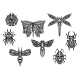 Tribal Insect Tattoos Set, Vectors | GraphicRiver