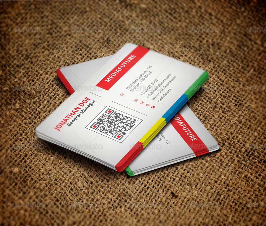 Creative Corporate Business Card with QR Code - 12, Print Templates