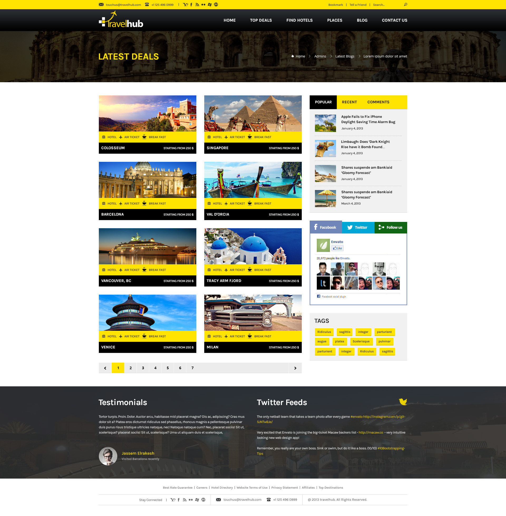Travel Hub - Touring Packages - PSD Template by themebazaar | ThemeForest