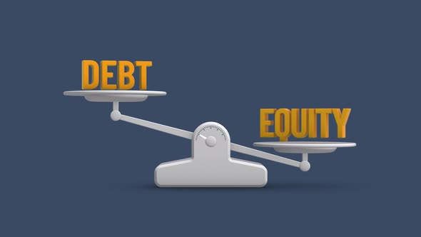 Debt vs Equity Balance Weighing Scale Looping Animation, Motion Graphics